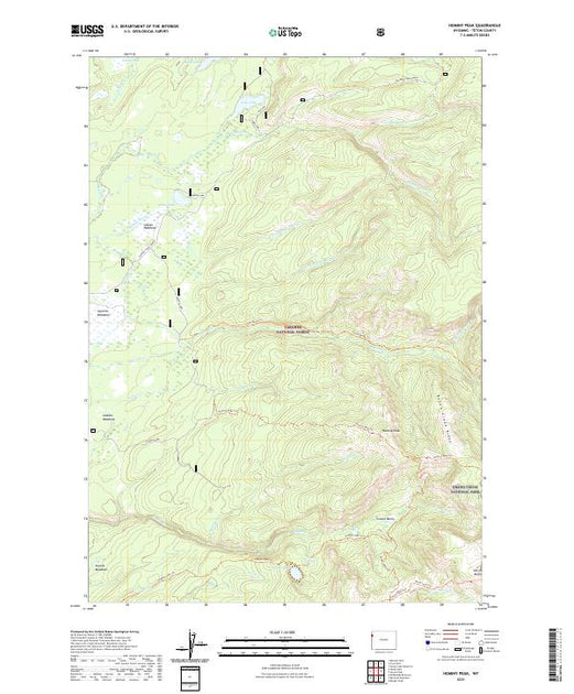 USGS US Topo 7.5-minute map for Hominy Peak WY 2021 – American Map Store