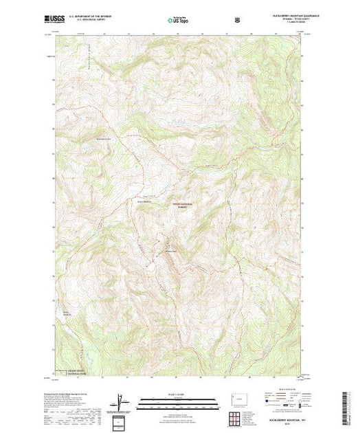 USGS US Topo 7.5-minute map for Huckleberry Mountain WY 2021 – American ...