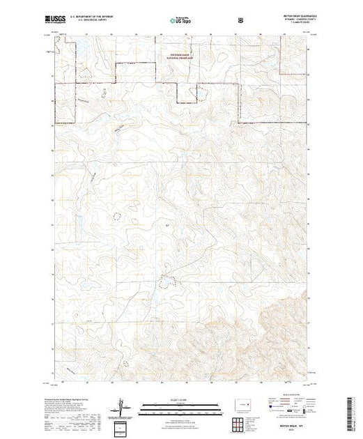USGS US Topo 7.5-minute map for Ireton Draw WY 2021 – American Map Store