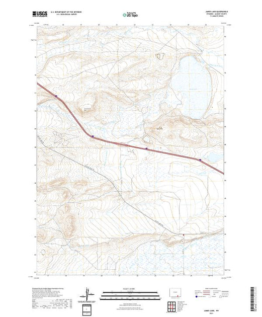 USGS US Topo 7.5-minute map for James Lake WY 2021 – American Map Store