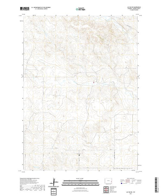 USGS US Topo 7.5-minute map for Jay Em NW WY 2021 – American Map Store