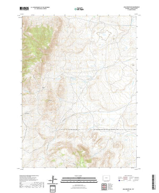 USGS US Topo 7.5-minute map for Jelm Mountain WY 2021 – American Map Store