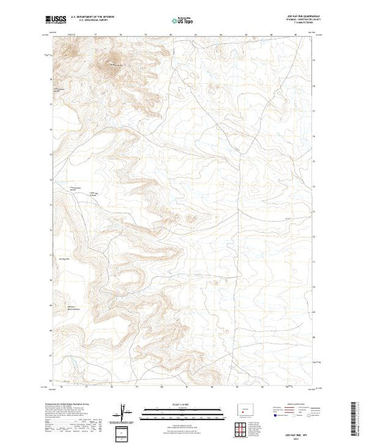 USGS US Topo 7.5-minute map for Joe Hay Rim WY 2021 – American Map Store
