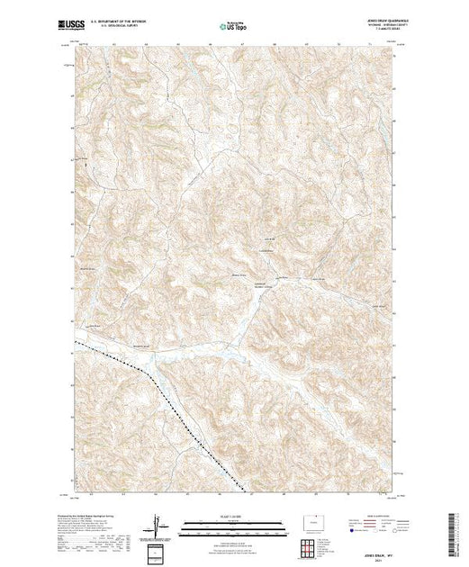 USGS US Topo 7.5-minute map for Jones Draw WY 2021 – American Map Store