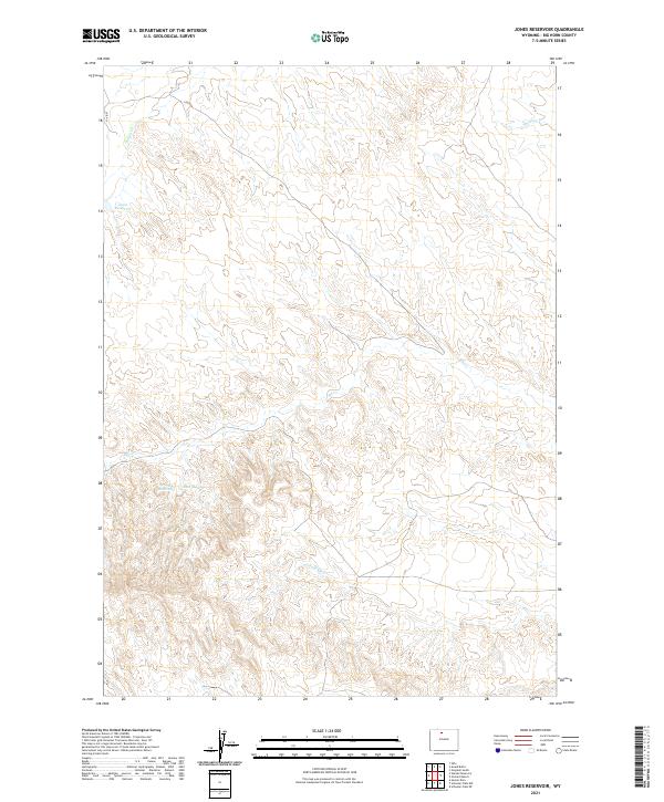 USGS US Topo 7.5-minute map for Jones Reservoir WY 2021 – American Map ...