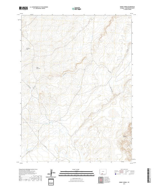 USGS US Topo 7.5-minute map for Kinney Spring WY 2021 – American Map Store