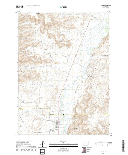 USGS US Topo 7.5-minute map for La Barge WY 2021 – American Map Store