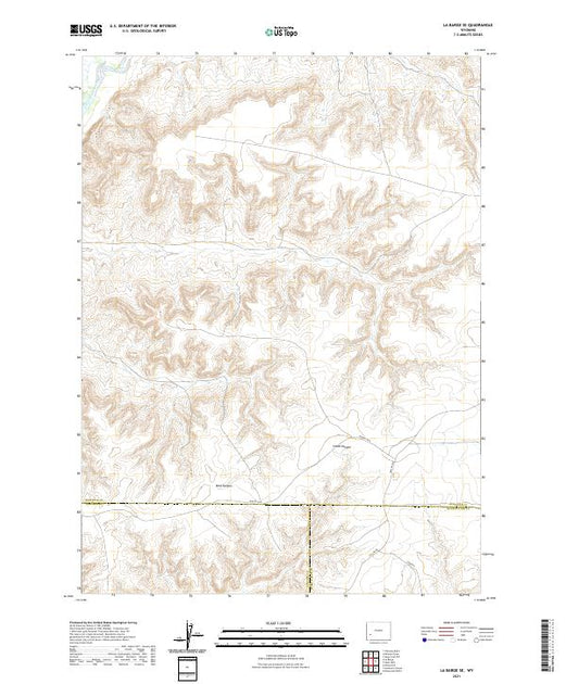 USGS US Topo 7.5-minute map for La Barge SE WY 2021 – American Map Store