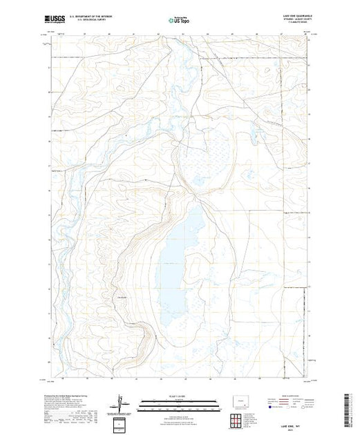 USGS US Topo 7.5-minute map for Lake Ione WY 2021 – American Map Store