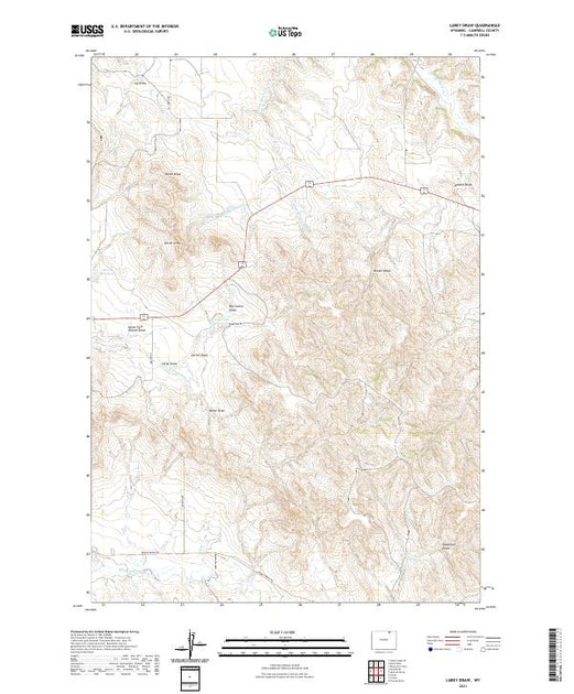 USGS US Topo 7.5-minute map for Larey Draw WY 2021 – American Map Store
