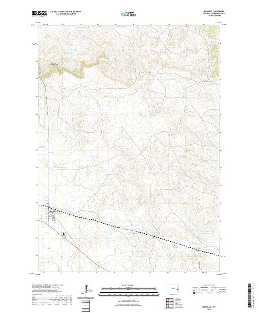 USGS US Topo 7.5-minute map for Manville WY 2021 – American Map Store