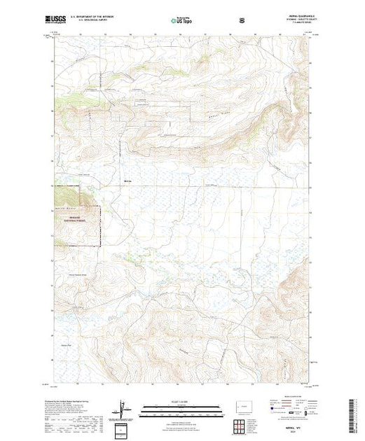 USGS US Topo 7.5-minute map for Merna WY 2021 – American Map Store