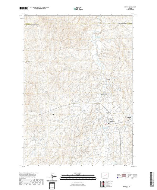 USGS US Topo 7.5-minute map for Midwest WY 2021 – American Map Store
