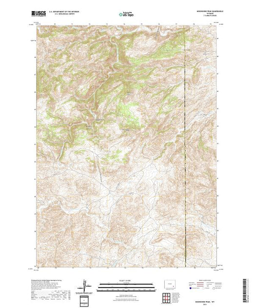 USGS US Topo 7.5-minute map for Moonshine Peak WY 2021 – American Map Store