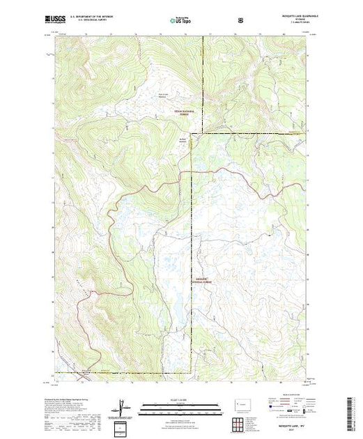 USGS US Topo 7.5-minute map for Mosquito Lake WY 2021 – American Map Store
