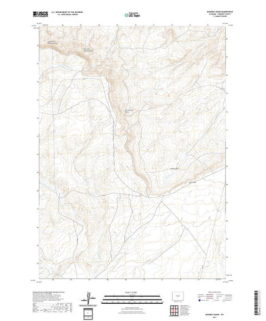 USGS US Topo 7.5-minute map for Muskrat Basin WY 2021 – American Map Store