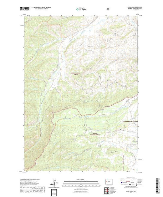USGS US Topo 7.5-minute map for Noble Basin WY 2021 – American Map Store