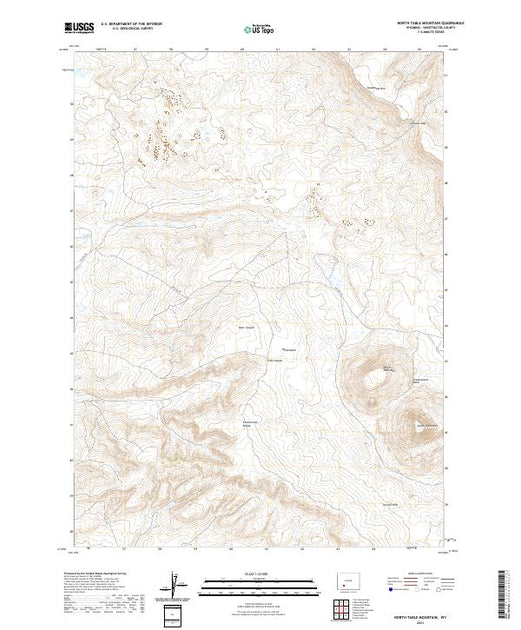 USGS US Topo 7.5-minute map for North Table Mountain WY 2021 – American ...