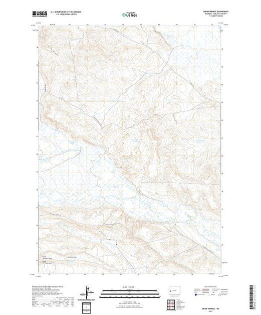 USGS US Topo 7.5-minute map for Onion Springs WY 2021 – American Map Store