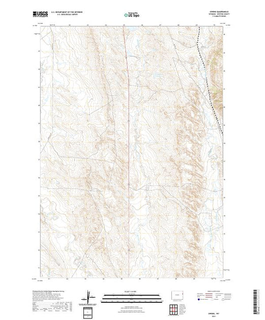 USGS US Topo 7.5-minute map for Owens WY 2021 – American Map Store