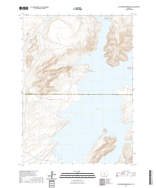 USGS US Topo 7.5-minute map for Pathfinder Reservoir NW WY 2021 ...