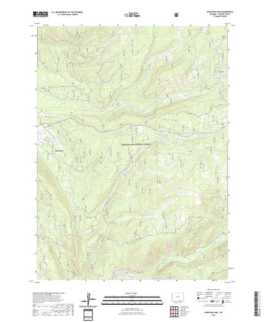 USGS US Topo 7.5-minute map for Phantom Lake WY 2021 – American Map Store