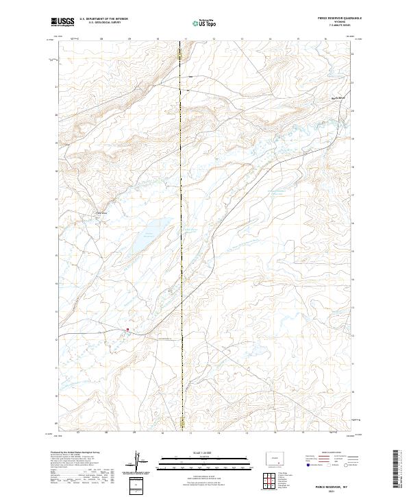 USGS US Topo 7.5-minute map for Pierce Reservoir WY 2021 – American Map ...