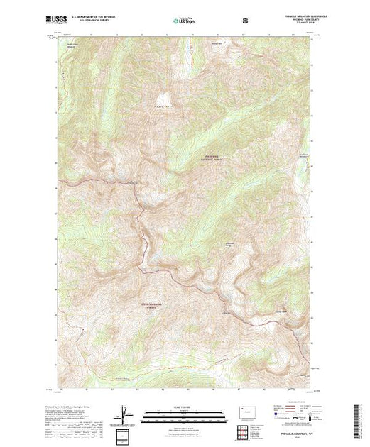 USGS US Topo 7.5-minute map for Pinnacle Mountain WY 2021 – American ...