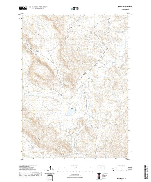 USGS US Topo 7.5-minute map for Poison Lake WY 2021 – American Map Store