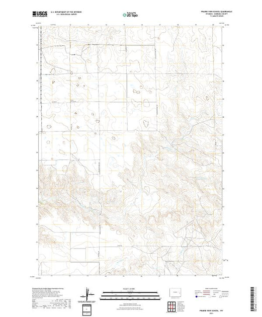 USGS US Topo 7.5-minute map for Prairie View School WY 2021 – American ...