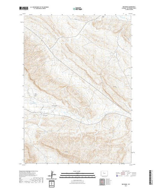 USGS US Topo 7.5-minute map for Red Ridge WY 2021 – American Map Store