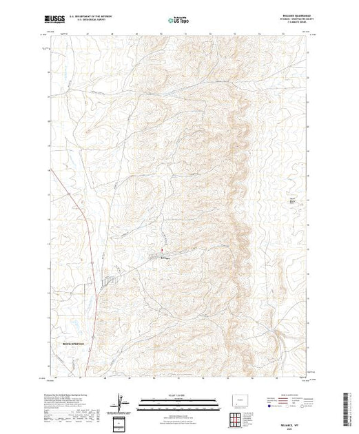 US Topo 7.5-minute map for Reliance WY – American Map Store