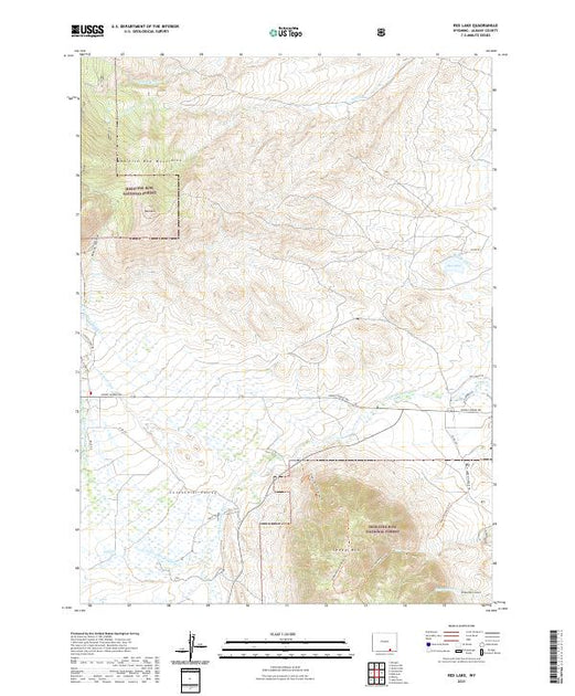 USGS US Topo 7.5-minute map for Rex Lake WY 2021 – American Map Store