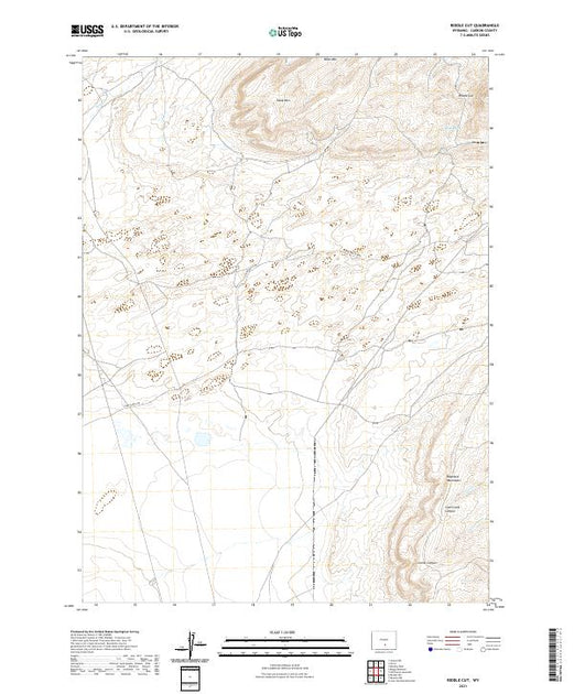USGS US Topo 7.5-minute map for Riddle Cut WY 2021 – American Map Store