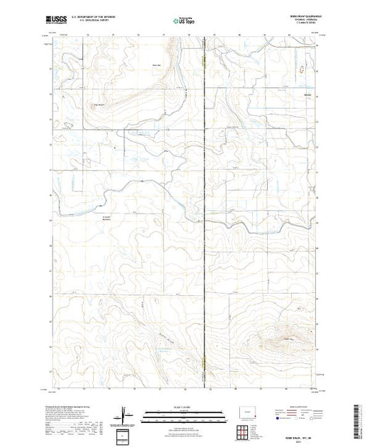 USGS US Topo 7.5-minute map for Robb Draw WYNE 2021 – American Map Store