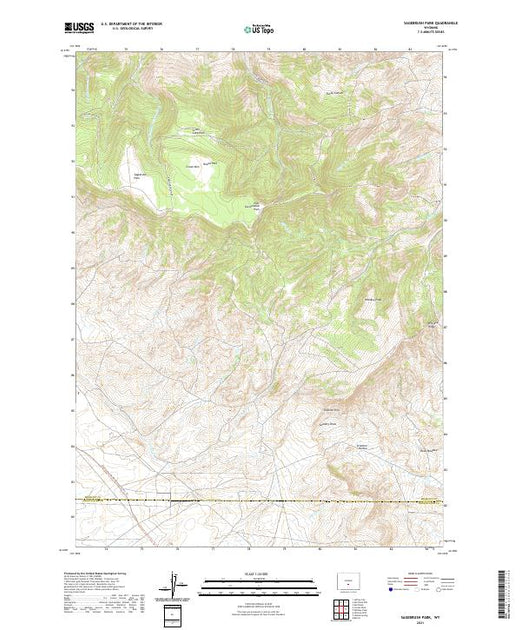 USGS US Topo 7.5-minute map for Sagebrush Park WY 2021 – American Map Store