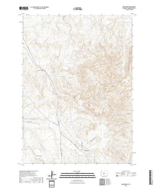 USGS US Topo 7.5-minute map for Sand Draw WY 2021 – American Map Store