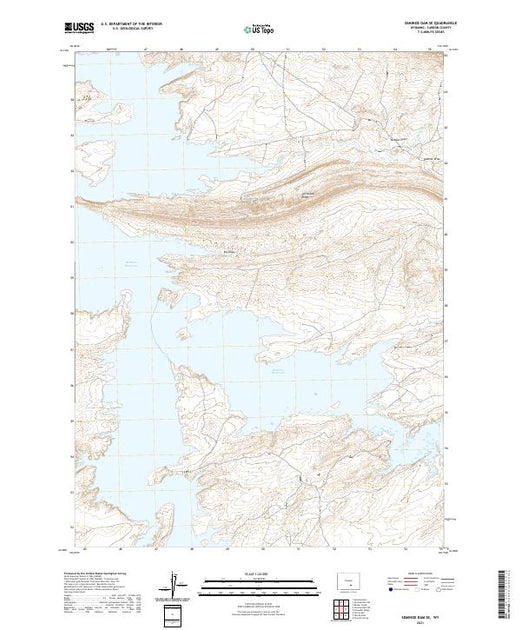 USGS US Topo 7.5-minute map for Seminoe Dam SE WY 2021 – American Map Store
