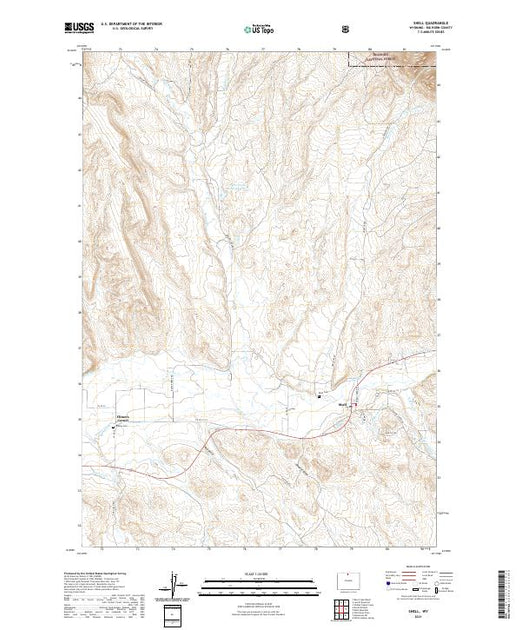 USGS US Topo 7.5-minute map for Shell WY 2021 – American Map Store