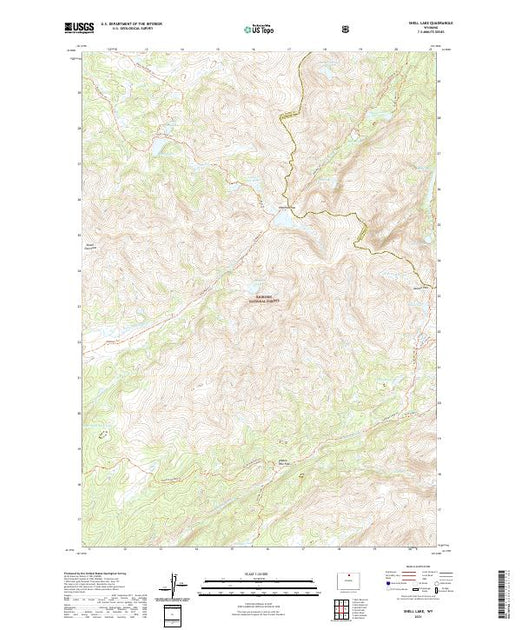 USGS US Topo 7.5-minute map for Shell Lake WY 2021 – American Map Store