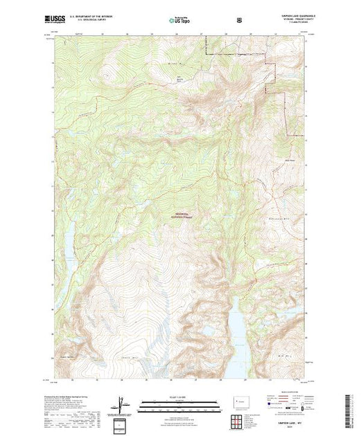 USGS US Topo 7.5-minute map for Simpson Lake WY 2021 – American Map Store