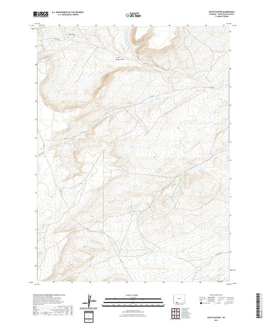 USGS US Topo 7.5-minute map for South Baxter WY 2021 – American Map Store