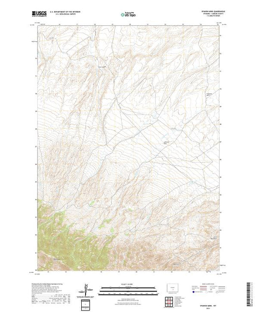 USGS US Topo 7.5-minute map for Spanish Mine WY 2021 – American Map Store