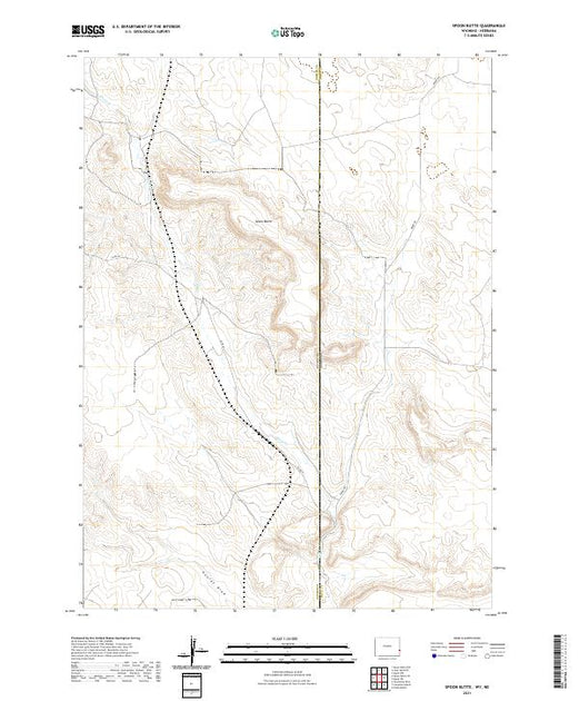 USGS US Topo 7.5-minute map for Spoon Butte WYNE 2021 – American Map Store