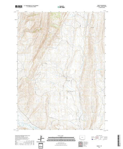 USGS US Topo 7.5-minute map for Sublet WY 2021 – American Map Store