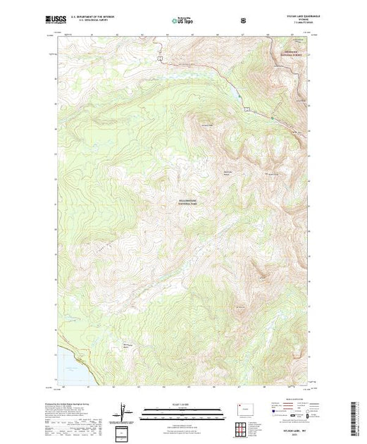 USGS US Topo 7.5-minute map for Sylvan Lake WY 2021 – American Map Store
