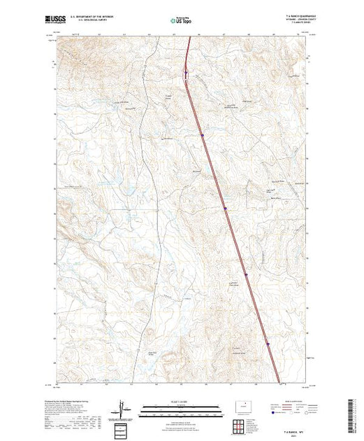 US Topo 7.5-minute map for T A Ranch WY – American Map Store