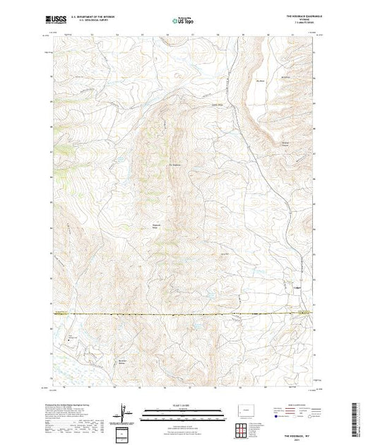 USGS US Topo 7.5-minute map for The Hogsback WY 2021 – American Map Store