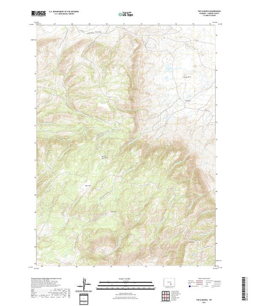 USGS US Topo 7.5-minute map for The Q Ranch WY 2021 – American Map Store