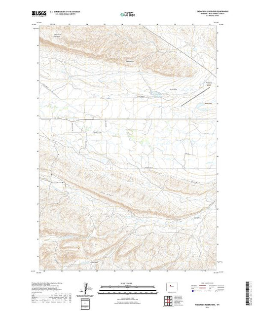 USGS US Topo 7.5-minute map for Thompson Reservoirs WY 2021 – American ...